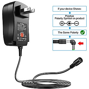 SoulBay Universal Power Supply AC to DC 3V 4.5V 5V 6V 7.5V 9V 12V Multi Voltage Power Adapter with 8 Plugs for Center Negative(-) Tip Negative Effects Pedals Keyboards Instrument - 2A Max