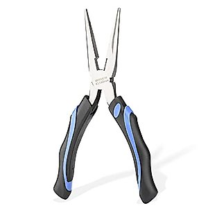 URASISTO 6-Inch Long Needle-Nose Side Cutting Pliers with Heavy Duty Nickel Chromium Steel Construction