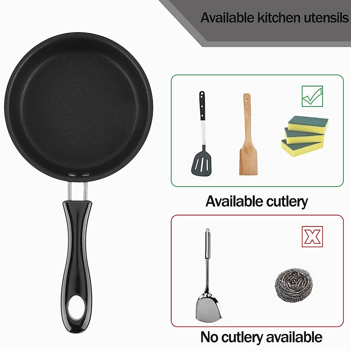 LHGWAT Home Kitchen Small Frying Pan, Small Frying Pan With Nonstick Coating Induction Stove Non-stick Frying Pan Portable Frying Pan With Handle Suitable for Stove Gas Induction Cooker