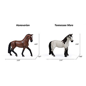 UANDME 8PCS Big Horse Mare and Stallion Toy Figures, Plastic Figurines, Horse Animal Toys for Girls and Boys, Horse Club Cake Topper Party Decoration