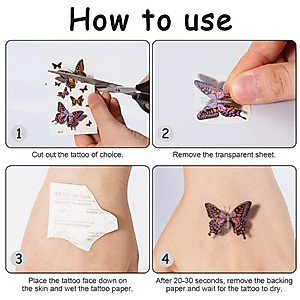 PAGOW 40Sheet(280+pcs) Temporary Butterfly Tattoo for Girl Kid Women Self adhesive Fairy Flower Waterproof Fake Colorful Art Face Arm Body for Birthday Party Valentines Favor Goodie Bag Stuffer Filler