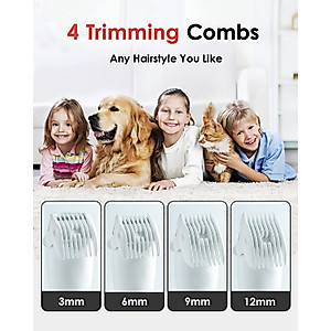 SUPERMAMA Baby Hair Clippers, Ultra Quiet Electric Vacuum Baby Clippers with Charger Base, Cordless Rechargeable Waterproof Haircut Kit for Kids & Men