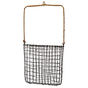Storage Newspaper Baskets Wall-Mounted Basket Home Magazine Rack Shelf Newspaper Iron Decoration Flower Basket Retro and Beautiful (Color : Black, Size : 27 * 60cm)