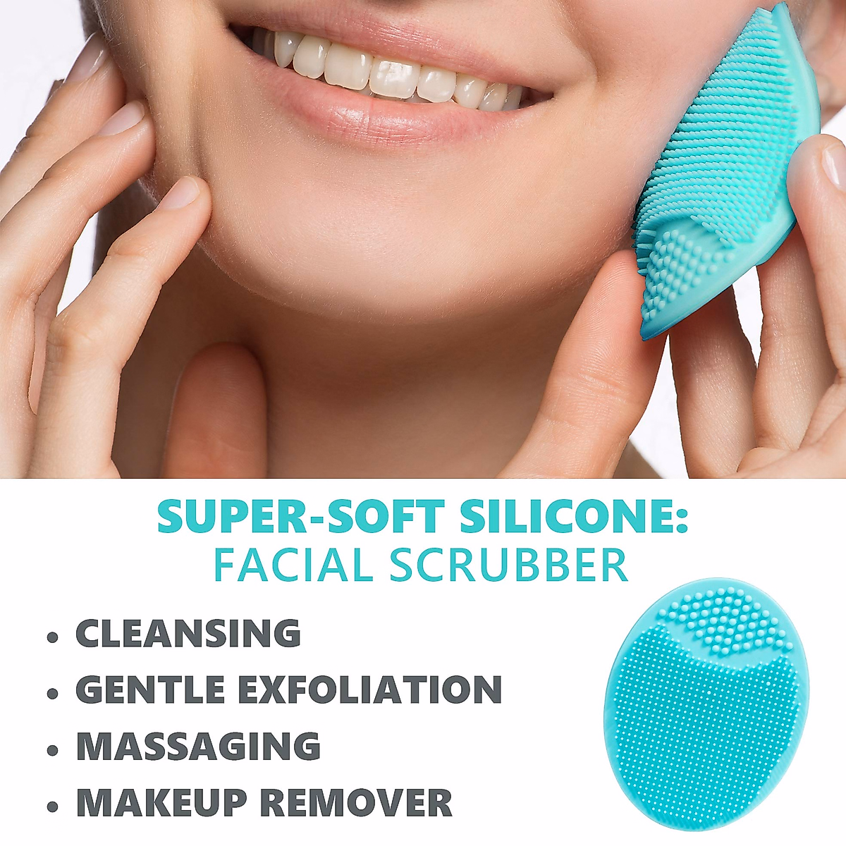 Dylonic 3pk Exfoliating Brush and Precision Tweezers for Ingrown Hair Treatment for Bikini Area, Razor Bumps Shaving Irritation - Silicone Scrubbers Gift Set, Body + Face Skin Exfoliator Brush