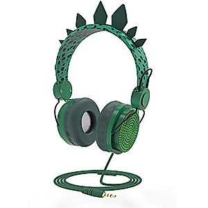 Geekria Headphones for Kids, Volume Limited Adjustable 85DB Kids Headphones Boys, Over On-Ear Headphones with Microphone for Kids for School Birthday Xmas Gift (Green)