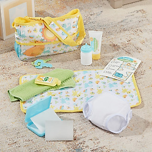 Melissa & Doug Mine to Love Travel Time Play Set for Dolls with Diaper Bag, Bottle, Sunscreen, More (17 pcs) - Baby Doll Accessories, For Kids Ages 3+