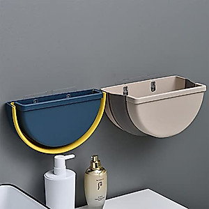 SMLJFO Small Hanging Folding Trash Can, Collapsible Trash Can for Car Camping Wall Mounted Folding Waste Bin Garbage Can Holder for Kitchen Cabinet Door