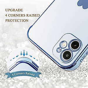 Rxuiael for Heart iPhone 12 Case for Women iPhone 12 Covers Soft Luxury iPhone 12 Phone Cases 6.1inch only (Blue)