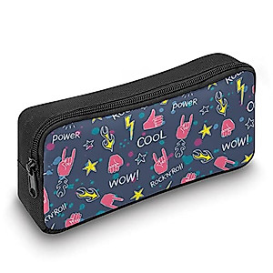 Colorful Rock Hands Pencil Case Makeup Bag Big Capacity Pouch Organizer for Office College