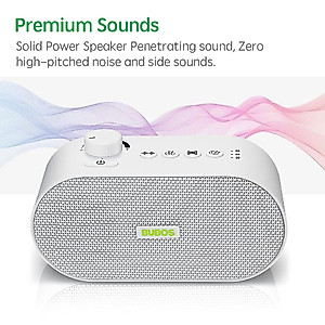 Bubos White Noise Machine, Sound Machine for Sleeping & Relaxing, 26 Non-Looping HiFi Smooth Sounds, 3 Auto-Off Timer, Portable, Sleep Therapy for Home, Office, Baby, Kid,Pets, USB or AC Powered