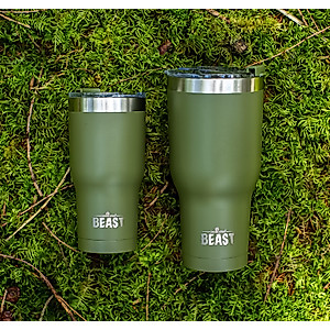 Beast 30 oz Tumbler Stainless Steel Vacuum Insulated Coffee Ice Cup Double Wall Travel Flask (Army Green)