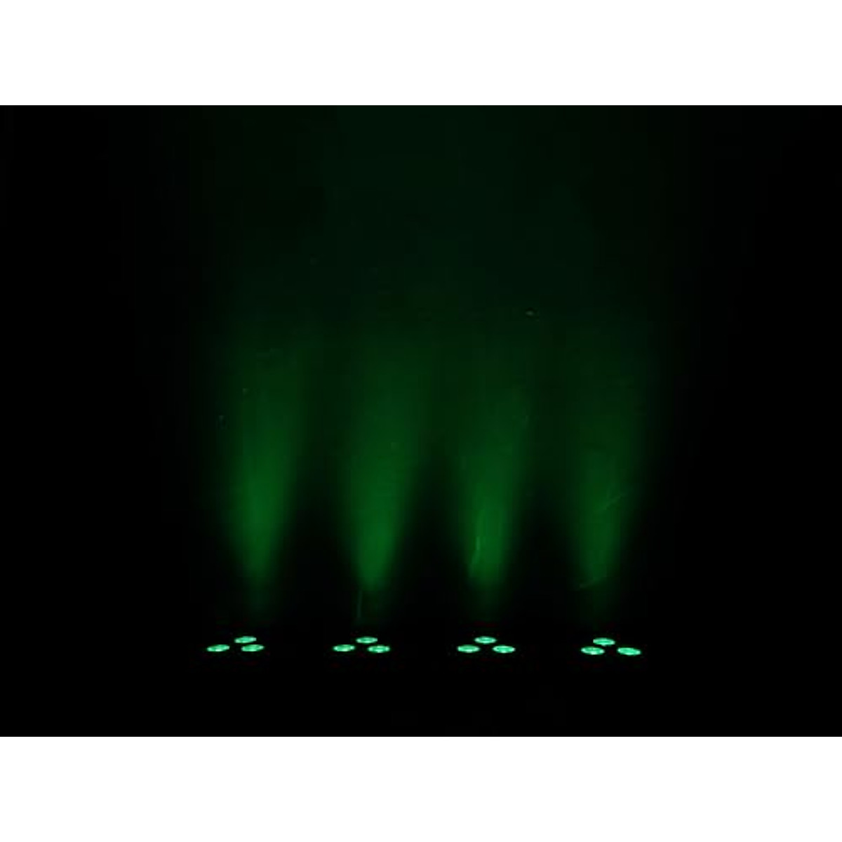 Rockville 4 Pack Mini RF3 Bright DJ Par Up Lights+Bag+RF Remotes+Wireless DMX, Silver