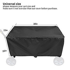 Chuanke Wagon Cover 420D PVC Waterproof and Dustproof Inner Double Sided Liner Available with 4 Corner Buckles and 2 Elastic Hook Strap 38" L x 22" W x 20" H