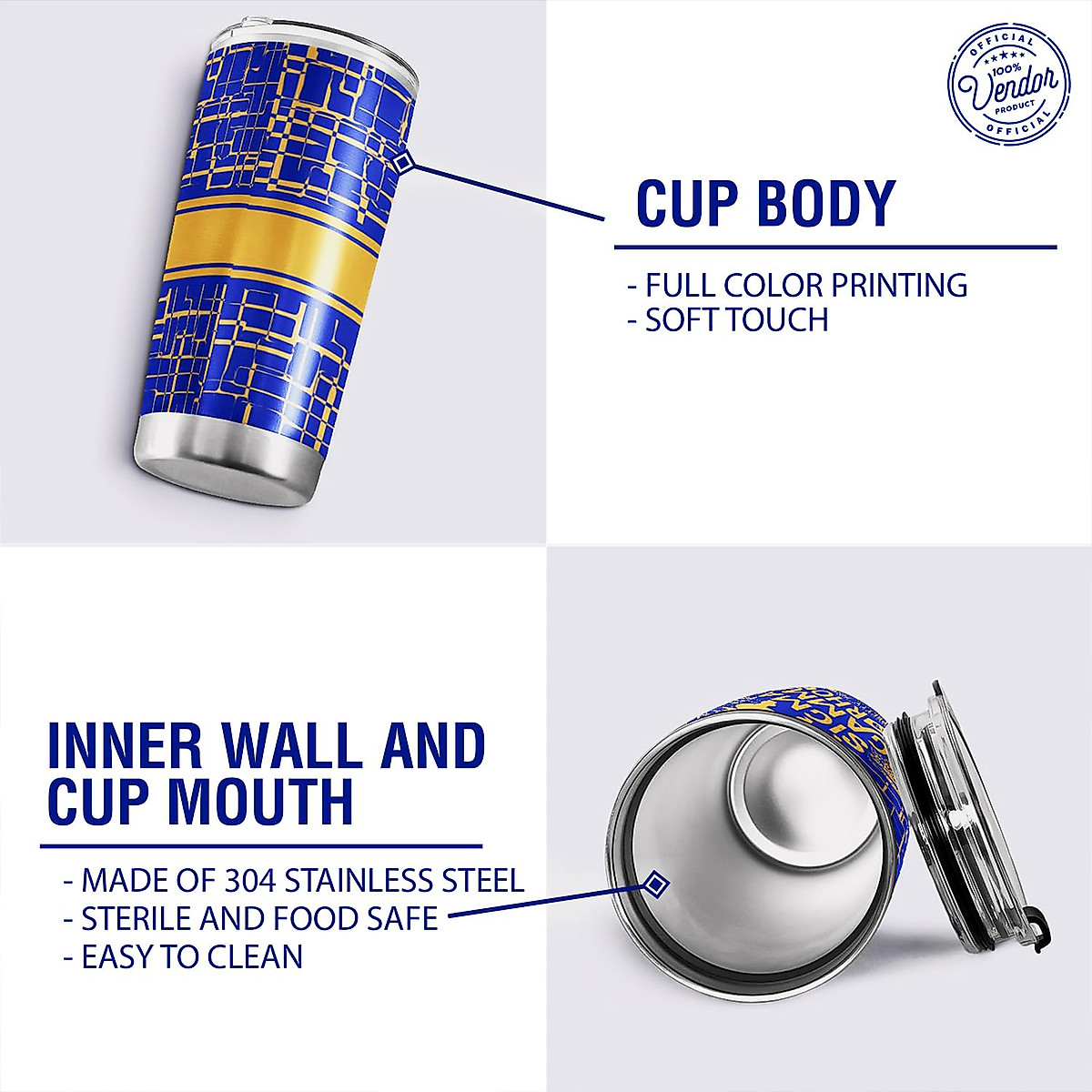 BBGreek Sigma Gamma Rho Sorority Paraphernalia - Official Vendor - 20 oz Stainless Steel Insulated Tumbler - Tile Design