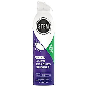 STEM Kills Ants, Roaches and Spiders: Plant-Based Active Ingredient Bug Spray, Botanical Insecticide for Indoor and Outdoor use; 10 oz