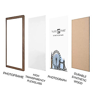 Tailored Frames Seattle Walnut Square Design 50 x 40cm Single Picture Frames | Wall Hanging Type | Photo Frame Without Mount