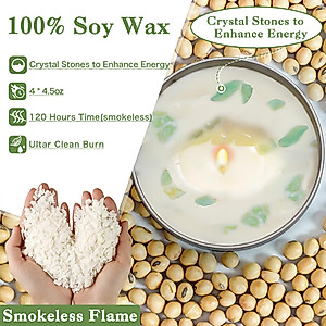 Sage Candles for House Energy Cleansing,4 Pack House Warming Gifts New Home Pure White Sage Candle Set for Chakra Healing-18oz 120 Hour Long Lasting Natural Soy Wax Aromatherapy Candle