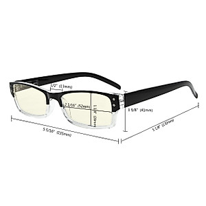 CessBlu Anti Blue Rays Eyeglasses Computer Reading Glasses(Brown-Clear) +3.50