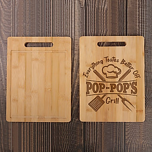 KITCHENVOY Grandpa Cutting Board - Gifts for Grandpa on Fathers Day - Pop Gifts for Grandpa from Grandkids - Grandpa Kitchen Gift for Christmas, Anniversary