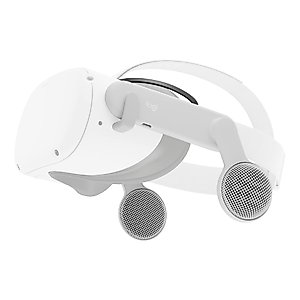 Logitech Chorus VR Off-Ear Headset for Meta Quest 2, Designed for Gaming and VR Fitness, Lightweight, Open air immersive Audio, flip to Mute, USB-C passthrough - White (Renewed)