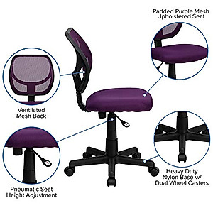 Flash Furniture Neri Low Back Purple Mesh Swivel Task Office Chair