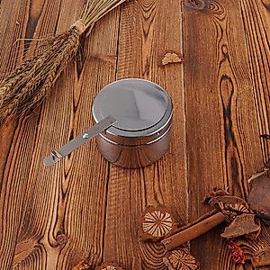 SOIMISS 2pcs Buffet Warmer Fuel Chafer Cover Holder Fuel Holder with Cover Fuel Dish Burner Buffet Fuel Cans Steel Round Fuel Holder Canned Heat Holder Stainless Steel Kitchenware Solid