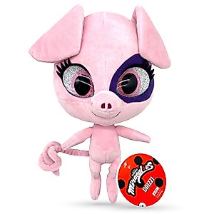 Miraculous Ladybug - Kwami Mon Ami Daizzi, 9-inch Pig Plush Toys for Kids, Super Soft Stuffed Toy with Resin Eyes, High Glitter and Gloss, and Detailed Stitching Finishes (Wyncor)