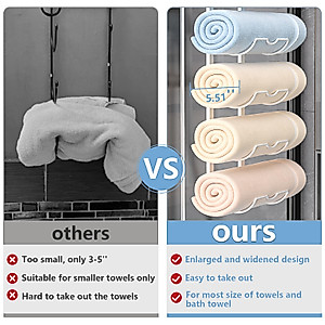 Xstydes 6-Tier Over The Door Towel Rack,Towel Racks for Bathroom, Metal Towel Holder with Storage Basket,Towel Rack for Rolled Towels,Bathroom Shelves,White