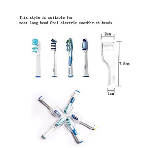 BSGB 6PCS Plastic Travel Electric Toothbrush Heads Cover Protective Cap Case for Oral-B Electric Replacement Tooth Brush Keep Germ Dust Away (Long)