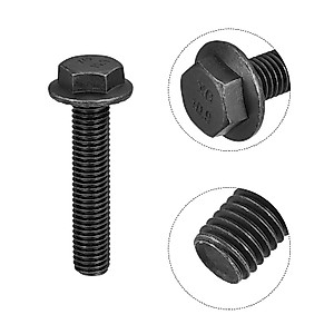 uxcell M12-1.75x60mm Hex Serrated Flange Bolts 10.9 Grade Carbon Steel Screws 3pcs