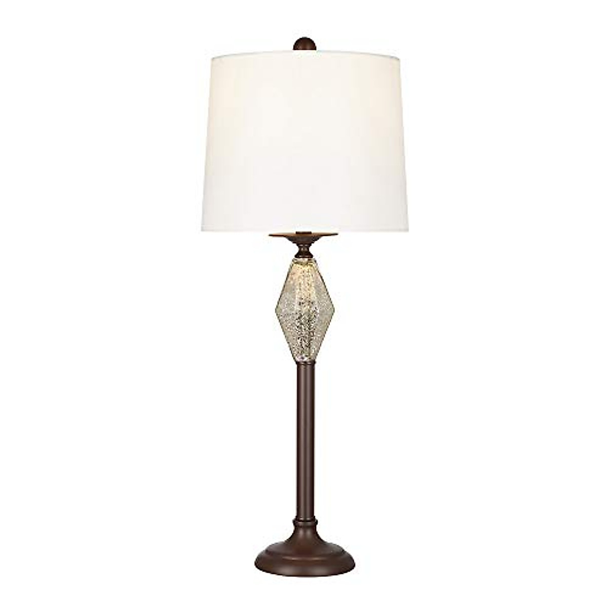 Amazon Brand – Ravenna Home Contemporary Metal Table Lamp with Mercury Glass Accent, LED Bulb Included, 28.5"H, Dark Bronze