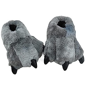 Young Fine Novelty 3D Warm Soft Claw Slipper for Kids(ZW41987-2/3) Grey