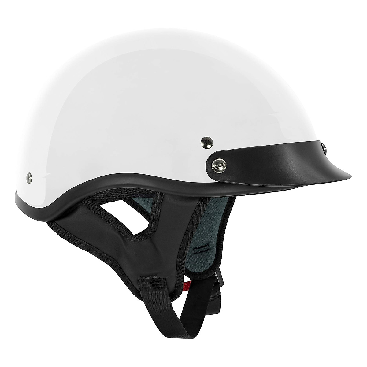 VCAN Cruiser Gloss White Motorcycle Half Helmet (Medium)