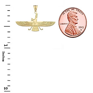 Dainty 10k Yellow Gold Faravahar Pendant