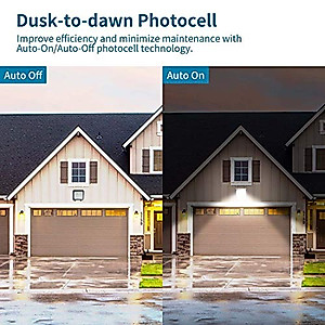 Xbuyee (2 Pack) 80W LED Wall Pack with Dusk-to-Dawn Photocell, Security Outdoor Wall Lights Wall Mounted LED Light Fixture, 120LM/W 5000K 100-277V IP65 Power Tunable (40W/60W/80W)