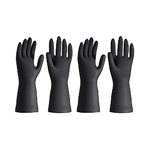 UUYYEO 2 Pairs Rubber Kitchen Dishwashing Gloves Reusable Household Cleaning Gloves Waterproof Dish Washing Gloves L
