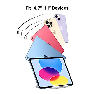 UGREEN Tablet Stand Holder for Desk 2 Pack Stand Compatible for iPad 10.2 iPad Pro 11 Inch iPad 9.7 iPad Mini 6 5 4 3, Desktop Portable Phone Stand Adjustable Home Office Accessories, Black and White