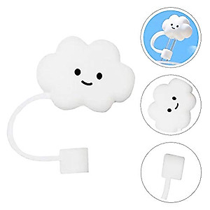 2PCS Silicone Straw Tips Cover, Cloud Shape Silicone Straw Plugs for Reusable Straws Cloud Shape Straw Protector