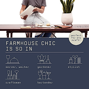 MEEMA Aprons with Pockets | Upcycled Cotton and Denim | Barista or Chef Unisex Apron| Durable Fabric, One Size Fits All