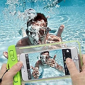 InfantLY Bright Phone Pouch, 6.9 Inch Underwater Cellphone Case Dry Bag InfantLY Bright Phone Pocket Protect Case with Luminous Ornament Strip & Detachable Lanyard Clear