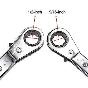 uxcell Reversible Ratcheting Wrench,1/2-inch x 9/16-inch Offset Double Box End, Cr-V