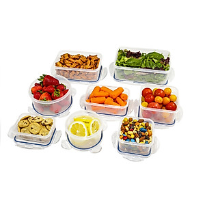 Plastic Food Storage Containers with Lids for use in Freezer Safe Food Storage Container Set and Large Food Storage Containers with Lids (16 piece Food Containers)