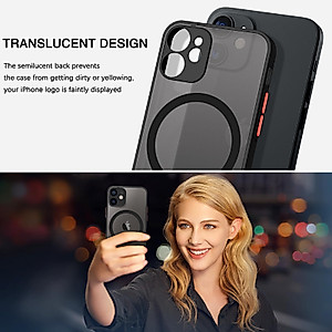 BENTOBEN for iPhone 12 Mini Case,iPhone 12 Mini Magnetic Case [Compatible with MagSafe] Translucent Matte Shockproof Anti-Fingerprint Protective Cover 5.4’’ Black