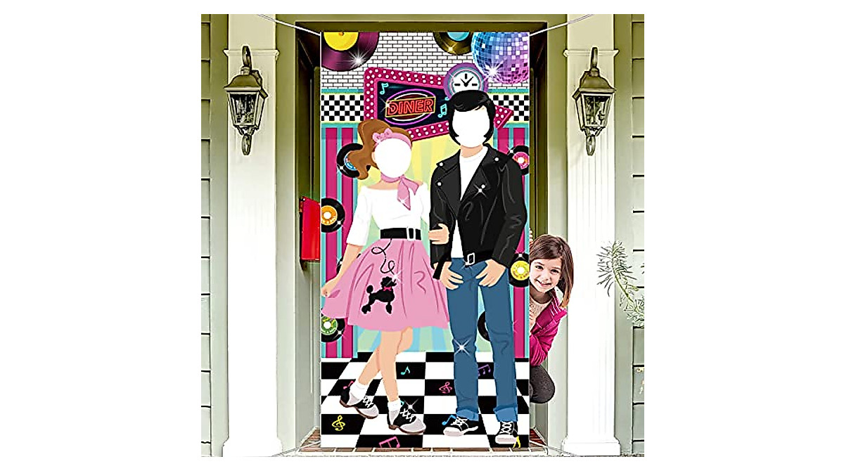 50s Party Decorations - Retro Photo Backdrop for 1950s Events