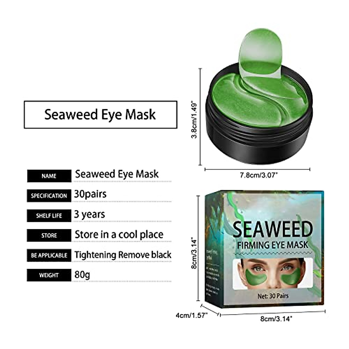 Under Eye Masks, Collagen Eye Mask, Green Tea Eye Patches for Puffy Eyes 60 pcs, Under Eye Patches for Dark Circles and Puffiness, Hydrating Eye Mask Skincare, Eye Gel Pads for Eye Bags and Wrinkles Under Eye Treatment