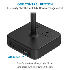 KAFRI RGB Headphone Stand with USB Charger Desk Gaming Headset Holder Hanger Rack with 2 USB Charging Ports and 2 Outlet - Suitable for Gamer Desktop Table Game Earphone Accessories Boyfriend Gift