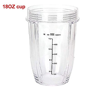 5piece replacement parts extractor blade with 18oz 24oz cup and spout lid for 1200W Ninja Auto-IQ Smooth Boost Blender:BL490 30/BL491 30/BL492 30/BL492W 30/ BL493Z 30/BL494 30 (20, 20)