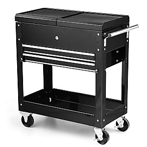 Happytools Happytool Rolling Tool Cart, Lockable Tool Chest Mechanic w/Storage Drawers & Wheels, Tool Box Organizers on Wheels for Black