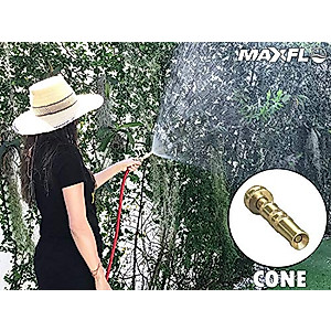 MAXFLO High Pressure Hose Nozzle [2 Pack] Heavy Duty | Brass Water Hose Nozzles for Garden Hoses | Adjustable Function | Fits Standard Hoses, Garden Sprayer, Spray Nozzle, Power Washer Nozzle