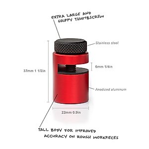 Simon Tools - Stair Gauges for Framing Square | Extra Tall 𝗡𝗼𝗻-𝗦𝗹𝗶𝗽 Framing Square Stops with Holder, Framing Tools for Speed Square